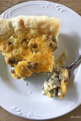 Southern Sausage Cheddar Quiche Recipe - Add a Pinch