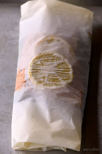 Lemon Garlic Salmon and Asparagus Parchment Packet Recipe - Add a Pinch