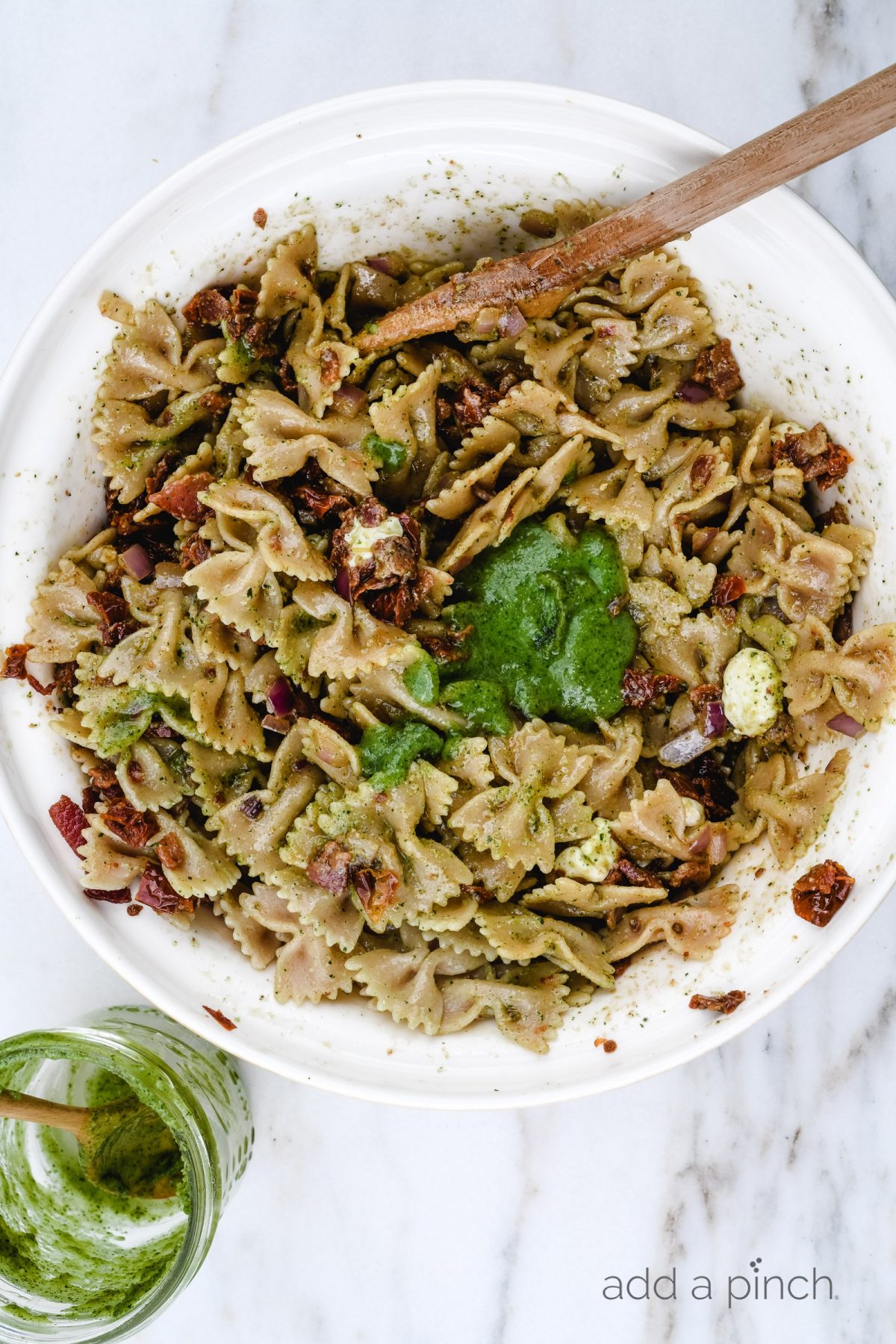 Pesto Caprese Pasta Salad Recipe - Add a Pinch