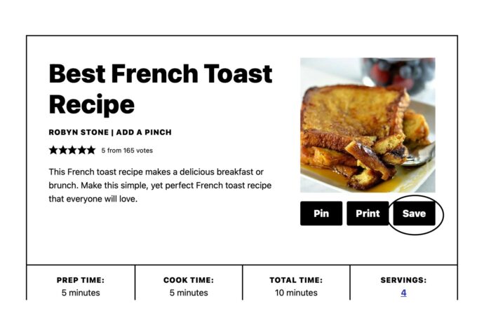 How to Save Recipes - Add a Pinch